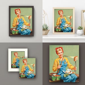 Retro Kitchen Art • Pin-up Art • Vintage Kitchen Pin-up Print • Choose ...