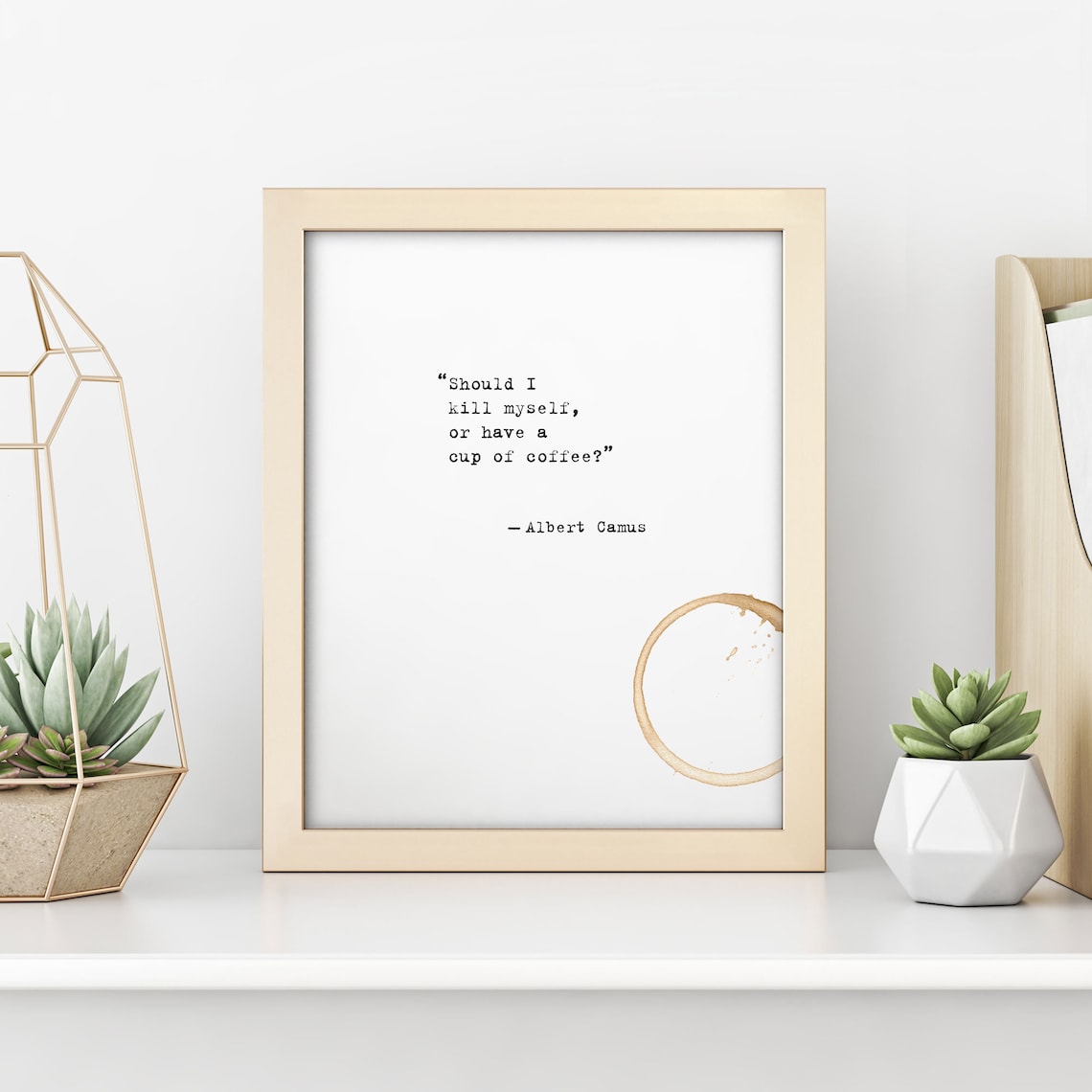 Camus Coffee Quote 3 Sizes Coffee Kitchen Print Coffee | Etsy