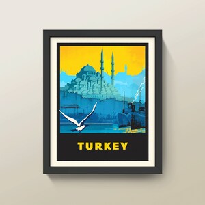 Vintage Turkey Travel Poster • Turkey Print • Retro Turkey Wall Art ...