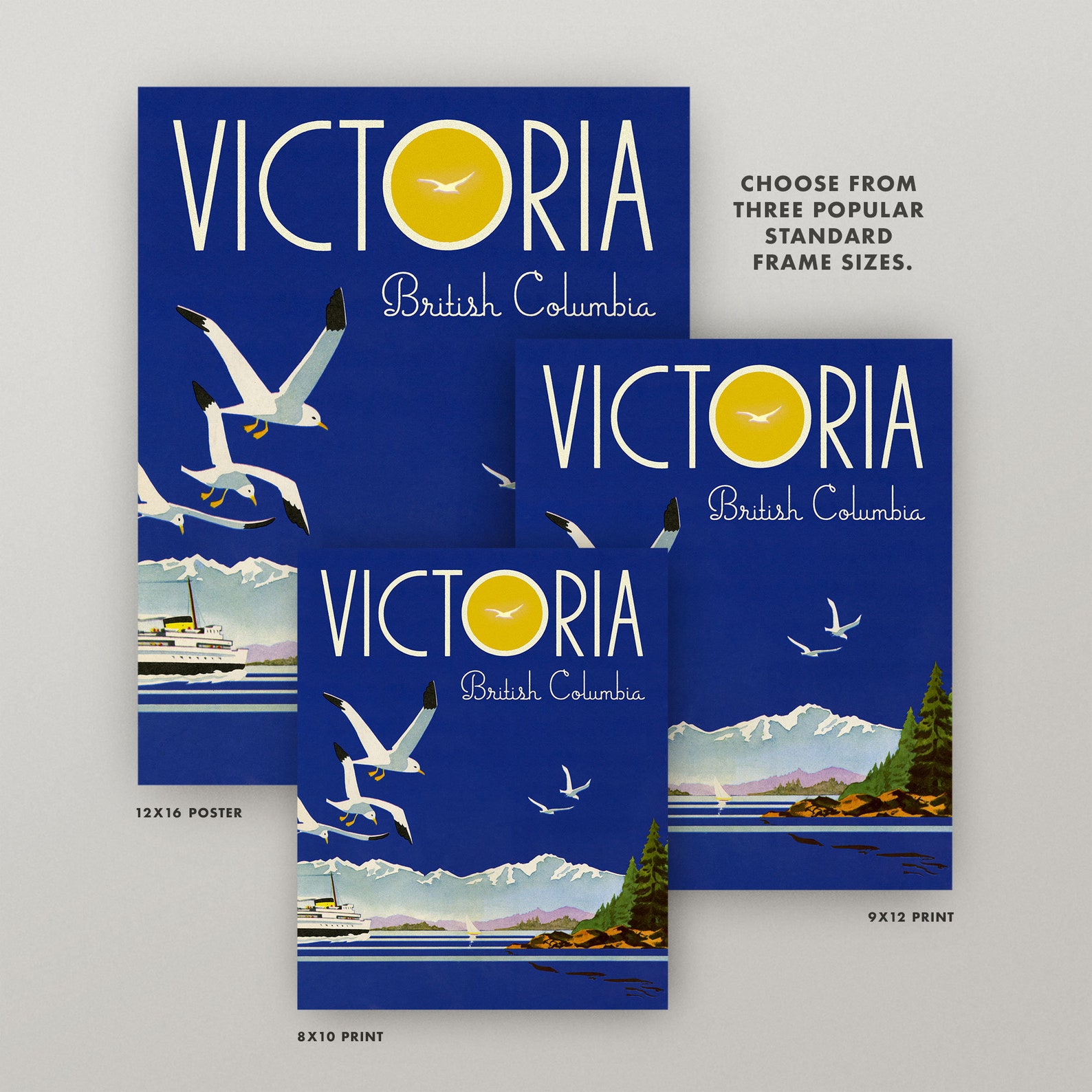 Vintage Victoria BC Travel Poster 4 Sizes Vintage Canada - Etsy