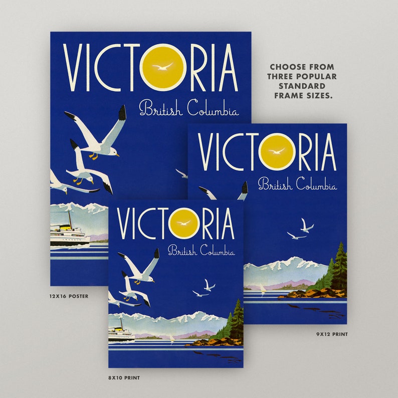Vintage Victoria BC Travel Poster 4 Sizes Vintage Canada - Etsy