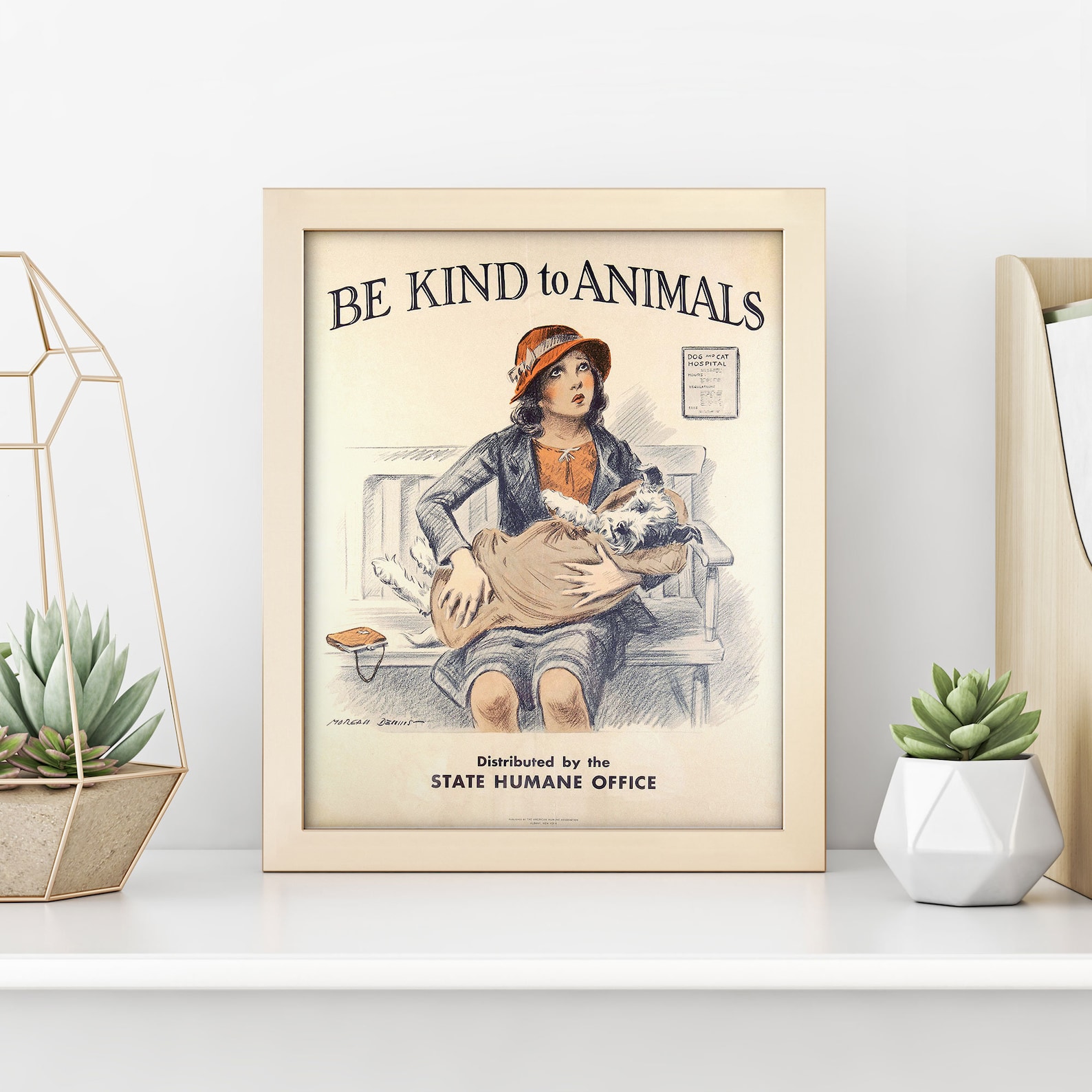 Be Kind to Animals Print • Vintage Dog Wall Art • 8X10 Print • Antique ...
