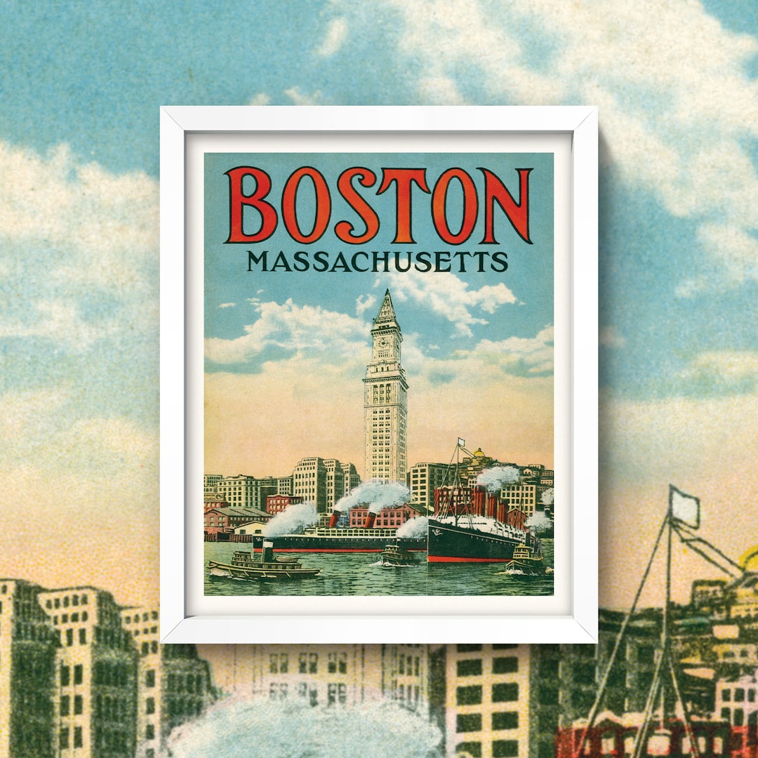 Vintage Boston Travel Poster • Antique Boston Print • 5 Sizes! • Boston ...