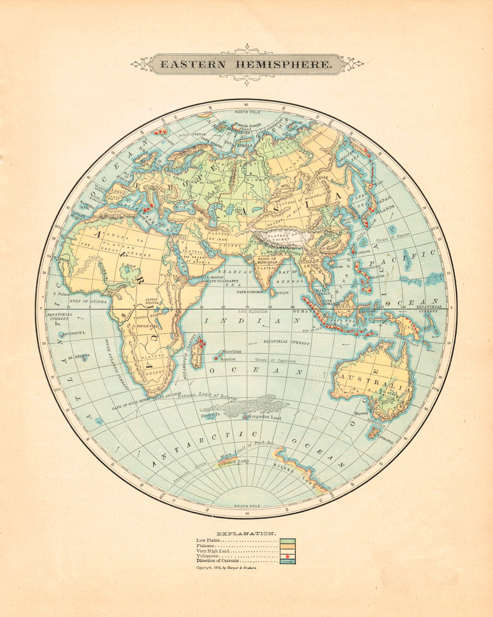 Vintage World Map Set • Antique Western and Eastern Hemispheres Maps ...