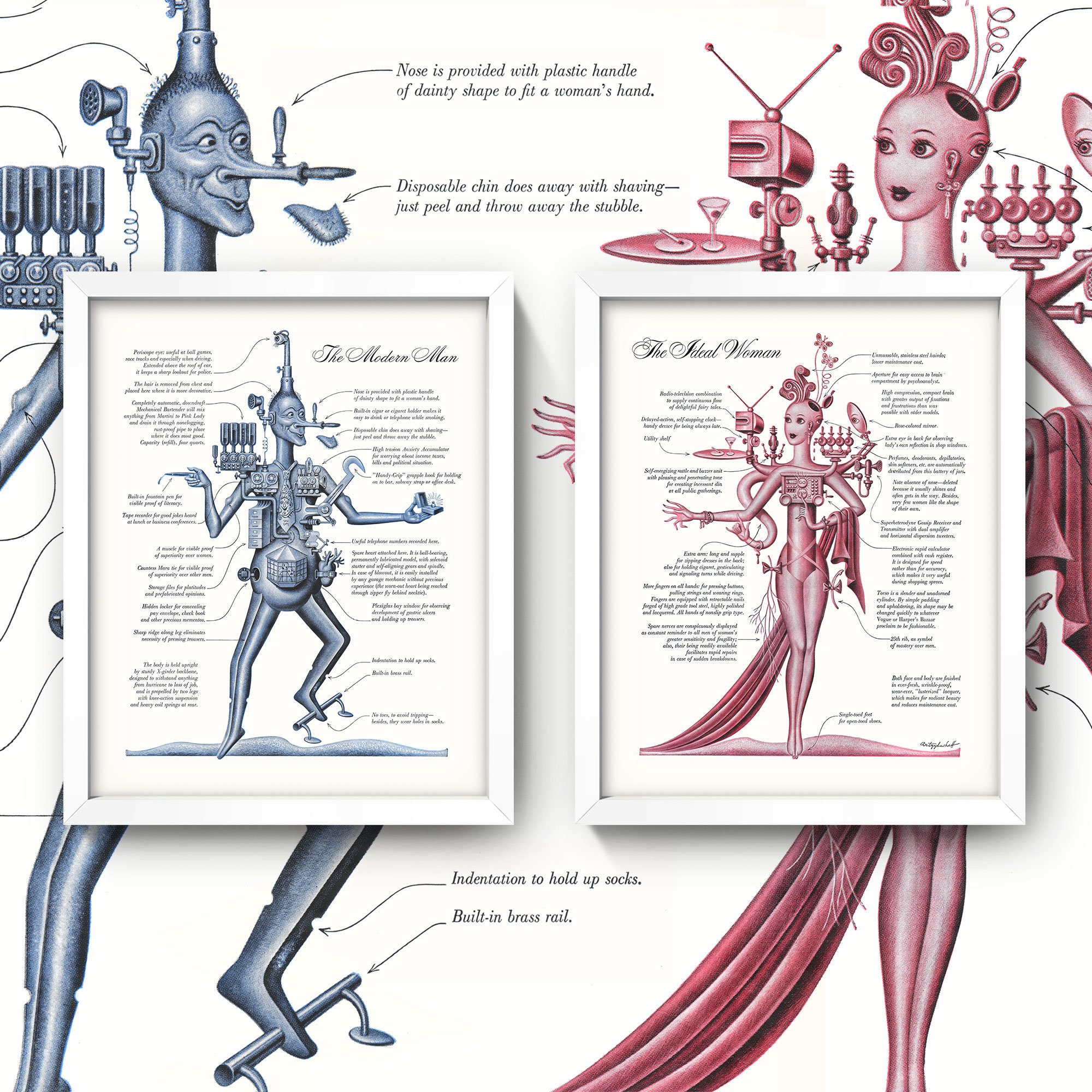 His and Hers Sexbot Robot Prints 3 Sizes Vintage Sci-fi | Etsy