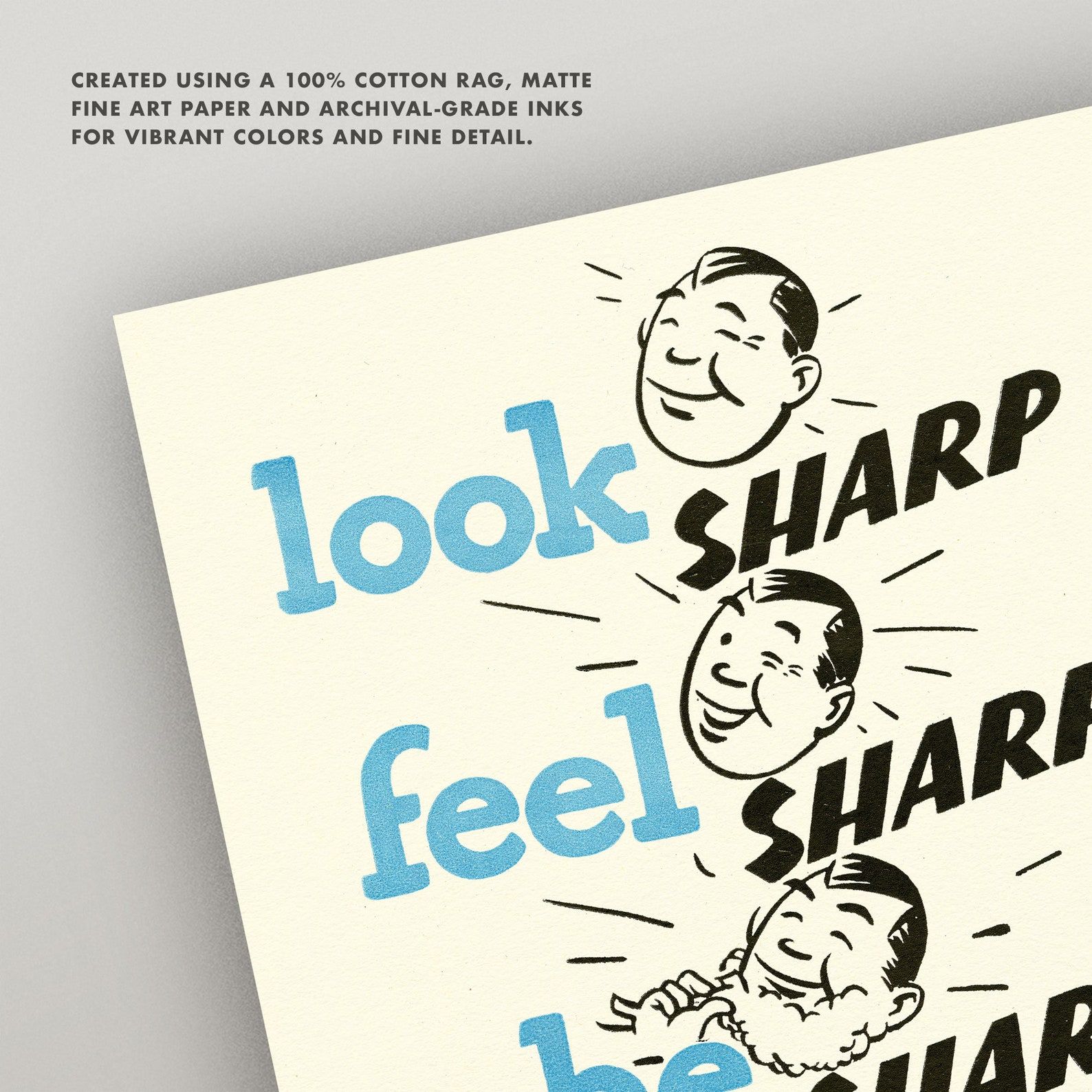 Mens Bathroom Print Retro Mens Razor Shave Ad Print 4 Sizes Classic ...