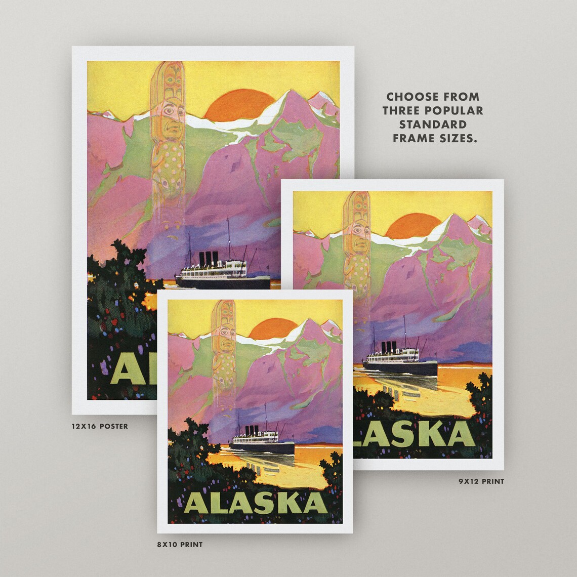 Vintage Alaska Travel Poster Alaska Print Alaska Wall Art - Etsy