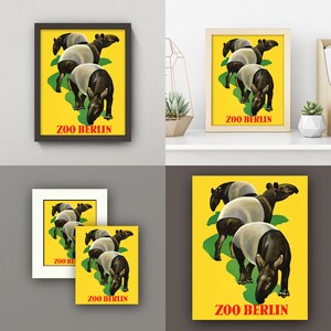 Vintage Tapir Poster • Vintage Berlin Zoo Print • 3 Sizes • Tapir Print ...