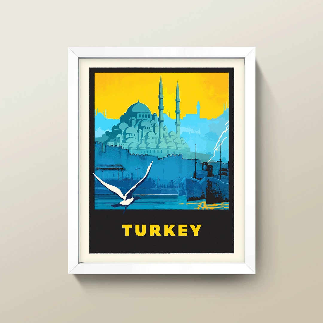 Vintage Turkey Travel Poster • Turkey Print • Retro Turkey Wall Art ...