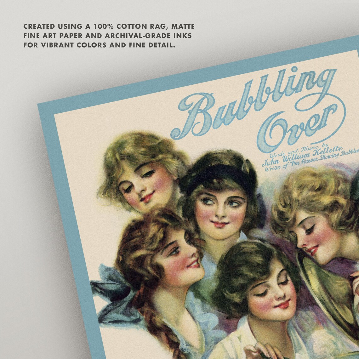 Bubbling Over Print Vintage Sheet Music Cover Wall Art Too | Etsy