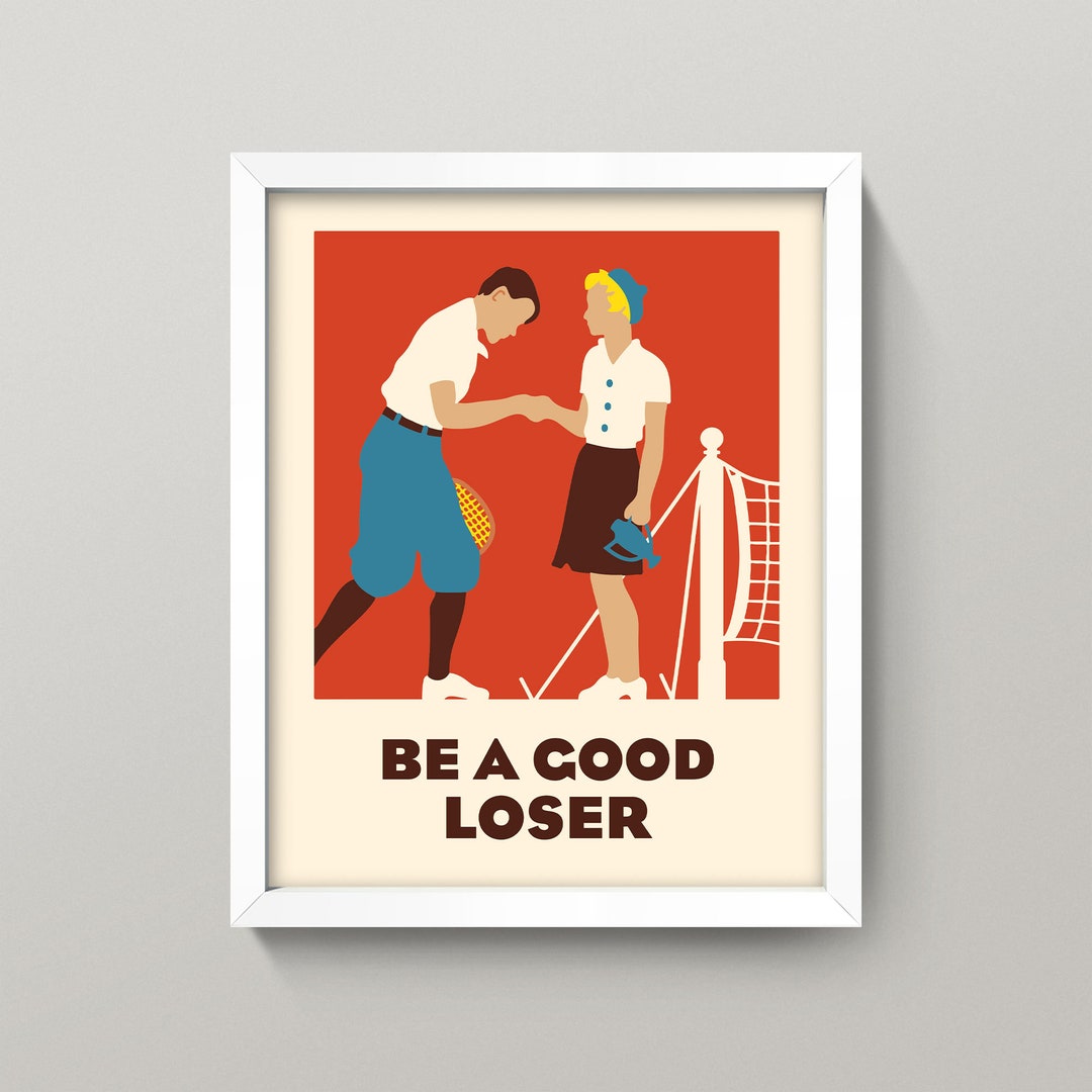 Good Manners Poster • Be a Good Loser • Tennis Print • Vintage Tennis ...