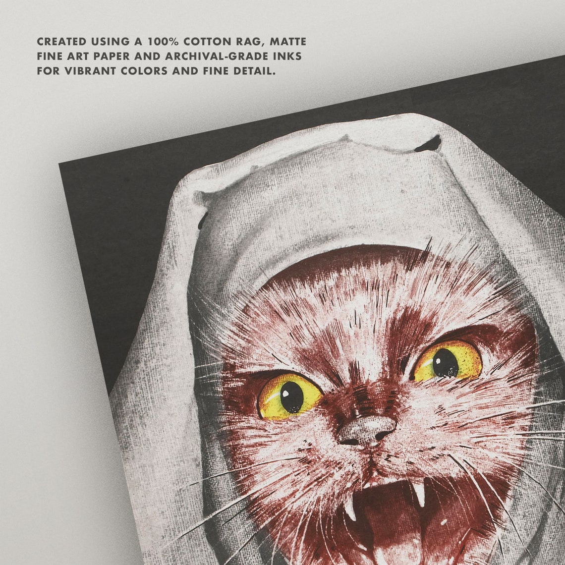 Nun Cat 8x10 Wall Art High Quality Giclée Print Pets / - Etsy