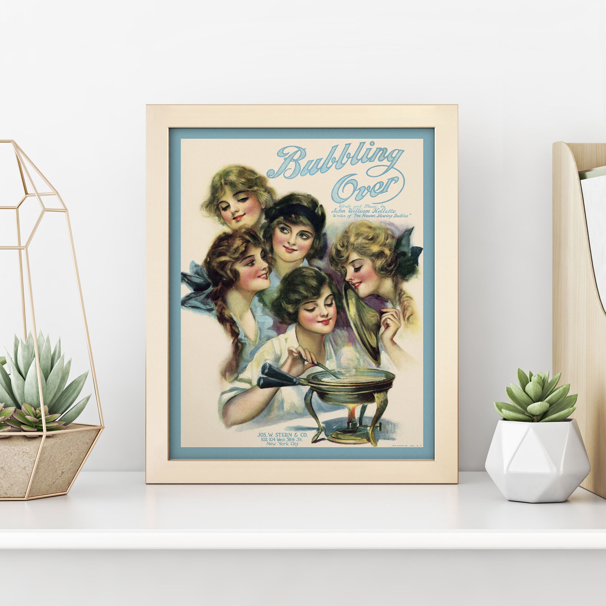 Bubbling Over Print Vintage Sheet Music Cover Wall Art Too | Etsy