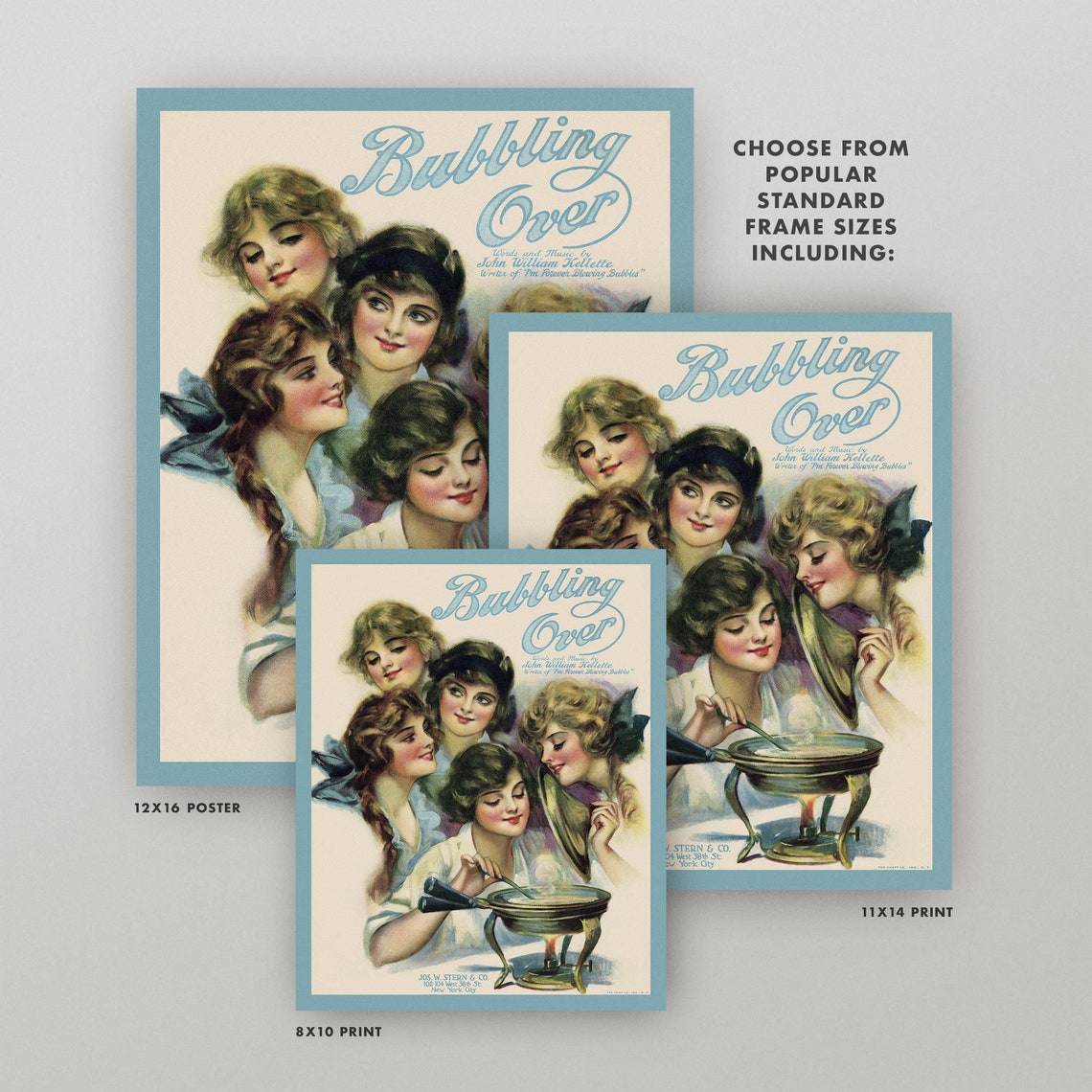 Bubbling Over Print Vintage Sheet Music Cover Wall Art Too - Etsy