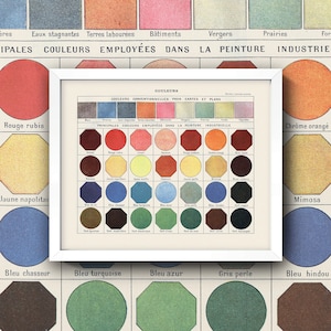 Vintage French Color Chart • Antique Color Chart • 4 Sizes! • Oil Paint ...
