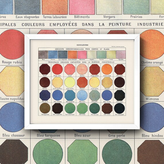 Vintage French Color Chart Antique Color Chart 4 Sizes | Etsy