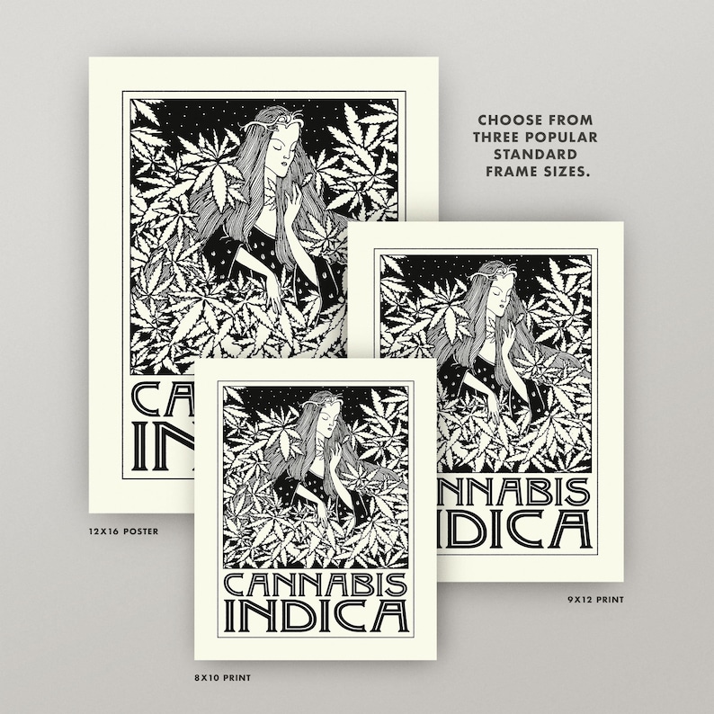 Indica Print or Poster 3 Sizes Cannabis Poster Marijuana | Etsy