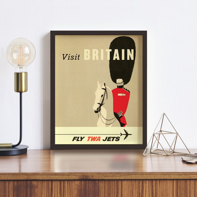 Great Britain Poster Wall Art 4 Sizes Vintage TWA Travel - Etsy