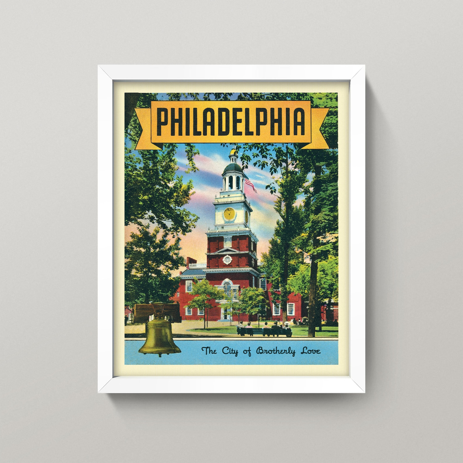 Vintage Philadelphia Print Antique Philly Poster 4 Sizes - Etsy