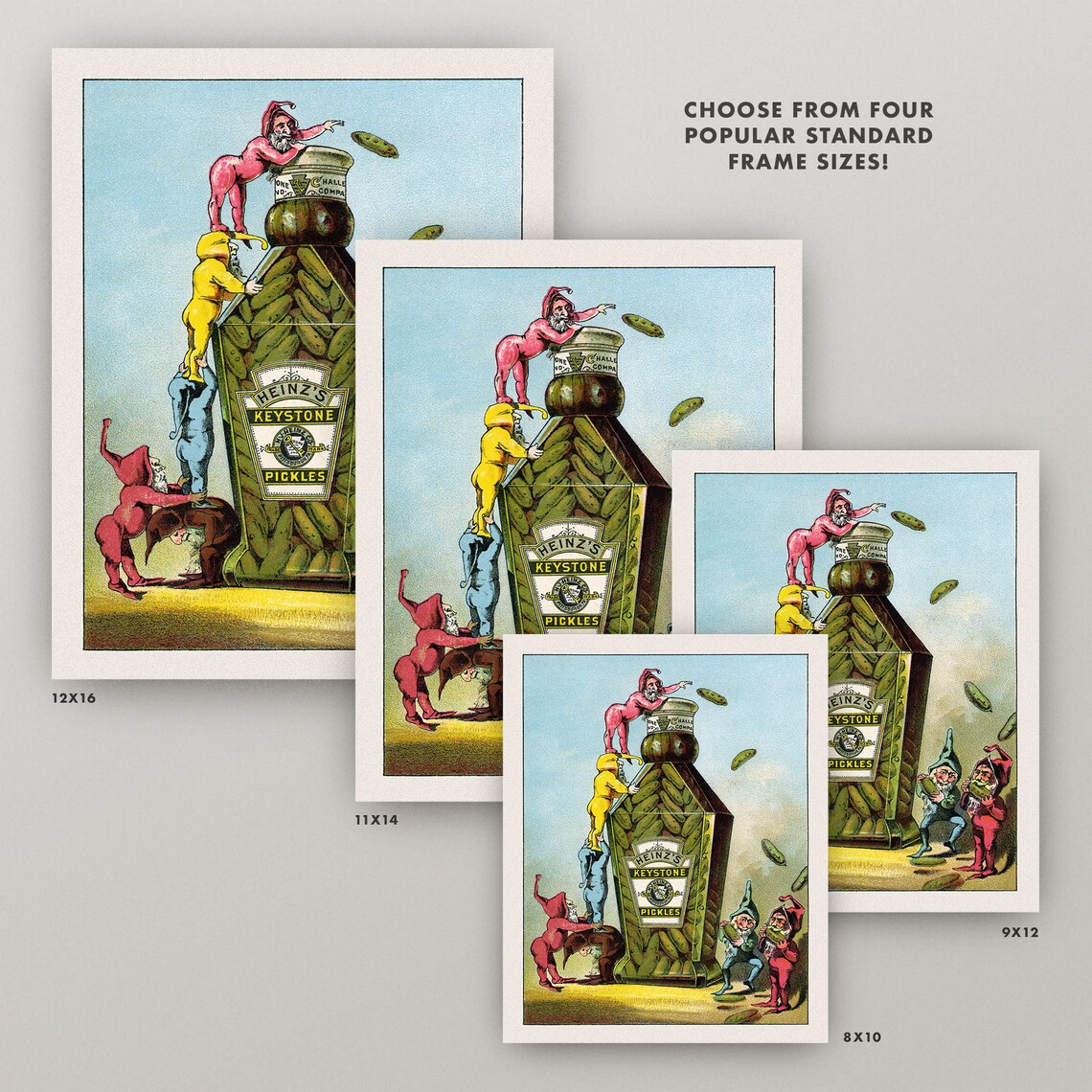 Vintage Heinz Pickle Ad Print • Mischievous Gnome Poster • Fantasy ...