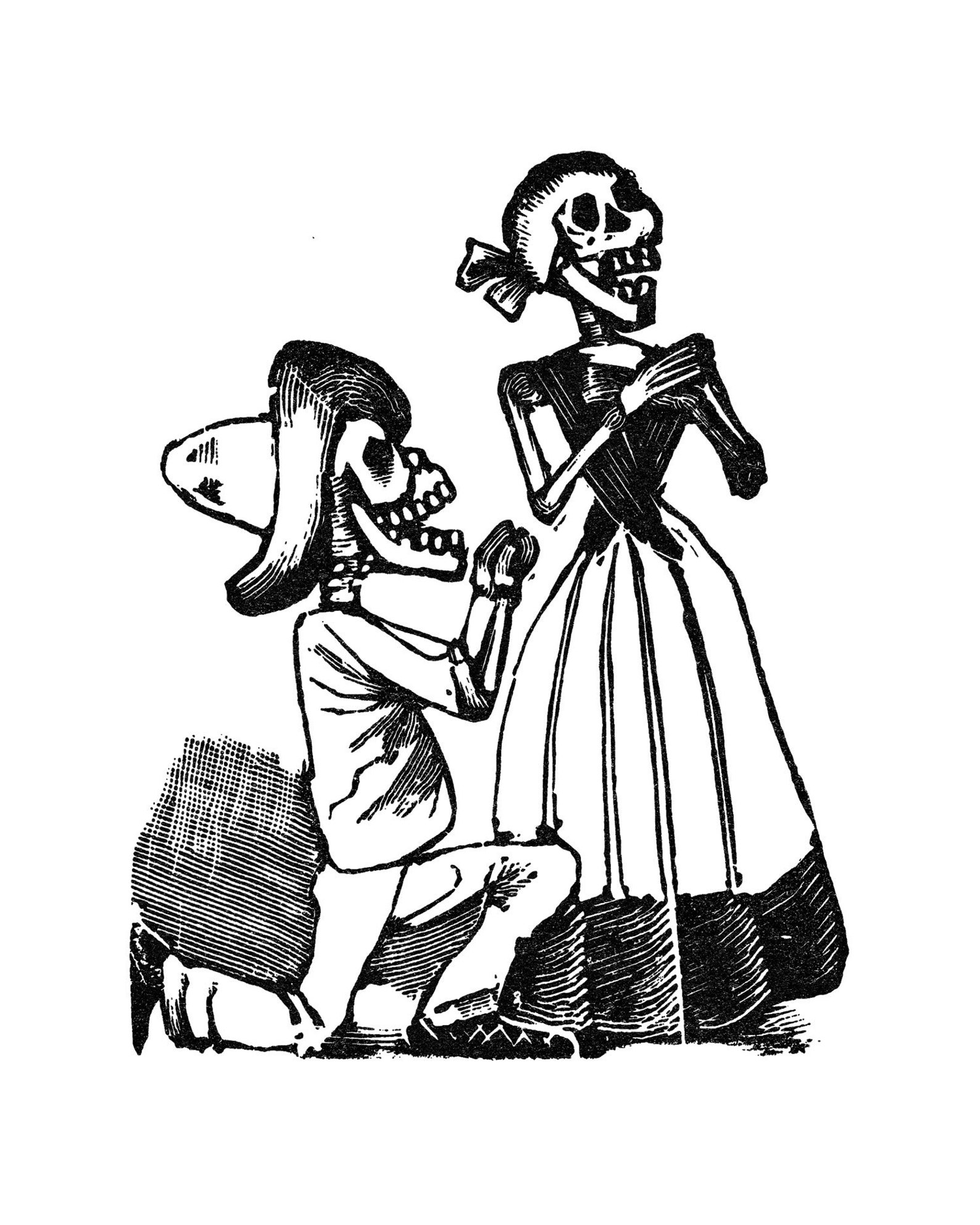 Skeleton Print Set Proposing and Marriage Diptych Set of 2 - Etsy