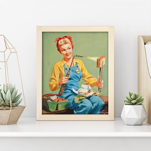 Retro Kitchen Art • Pin-up Art • Vintage Kitchen Pin-up Print • Choose ...