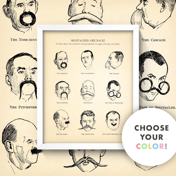 Mustache Poster - Etsy