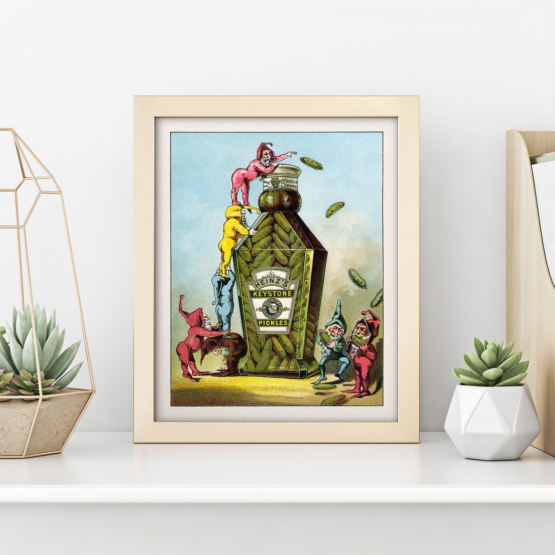 Vintage Heinz Pickle Ad Print • Mischievous Gnome Poster • Fantasy ...