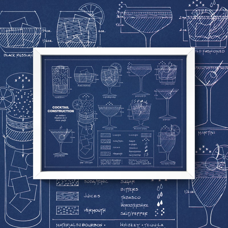 Cocktail Wall Art - Etsy