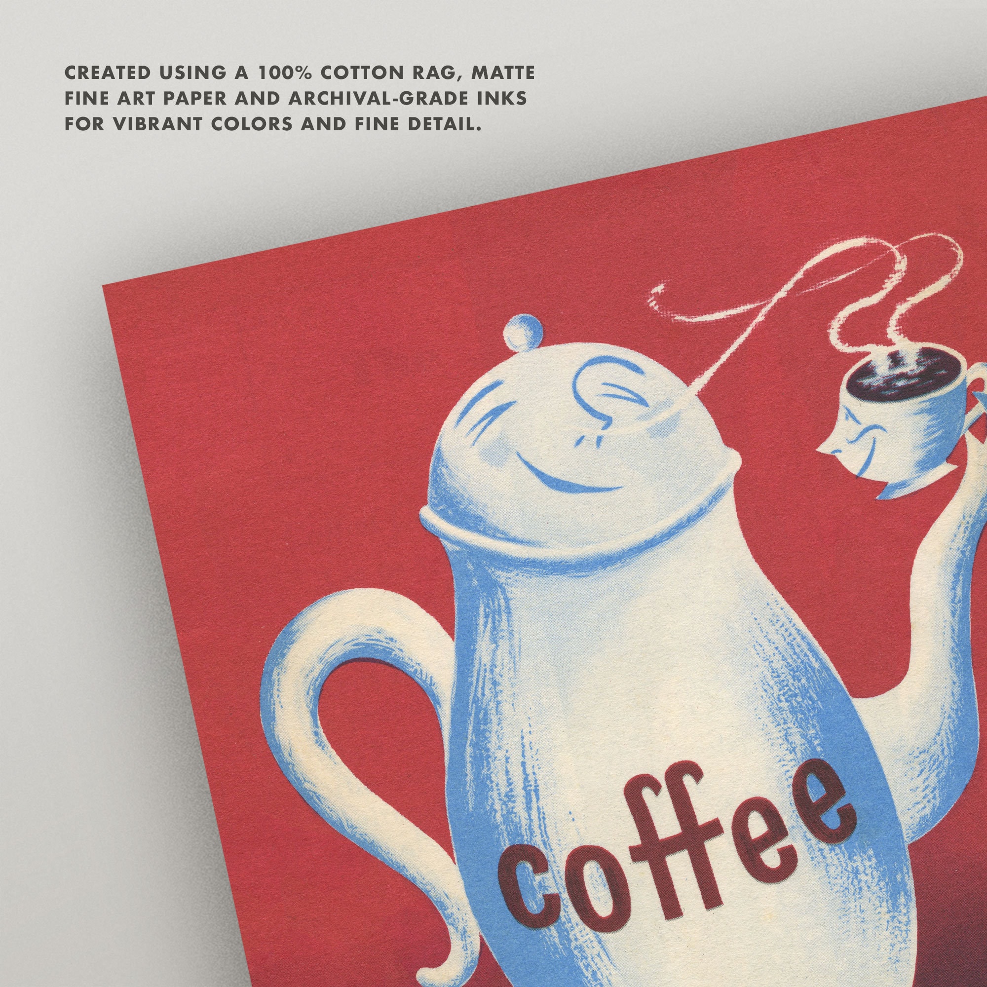 Vintage Coffee Print Retro coffee for Enjoyment | Etsy