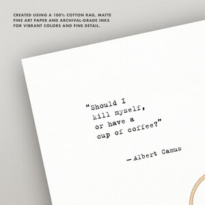 Camus Coffee Quote • 3 Sizes! • Coffee Kitchen Print • Coffee Stain ...