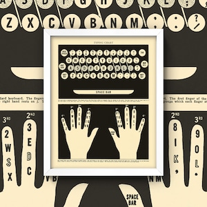 Typing Chart • Typewriter Print / Wall Art • Vintage Typewriter Chart ...