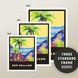 New Zealand Poster • 4 Sizes! • Vintage New Zealand Print • New Zealand ...