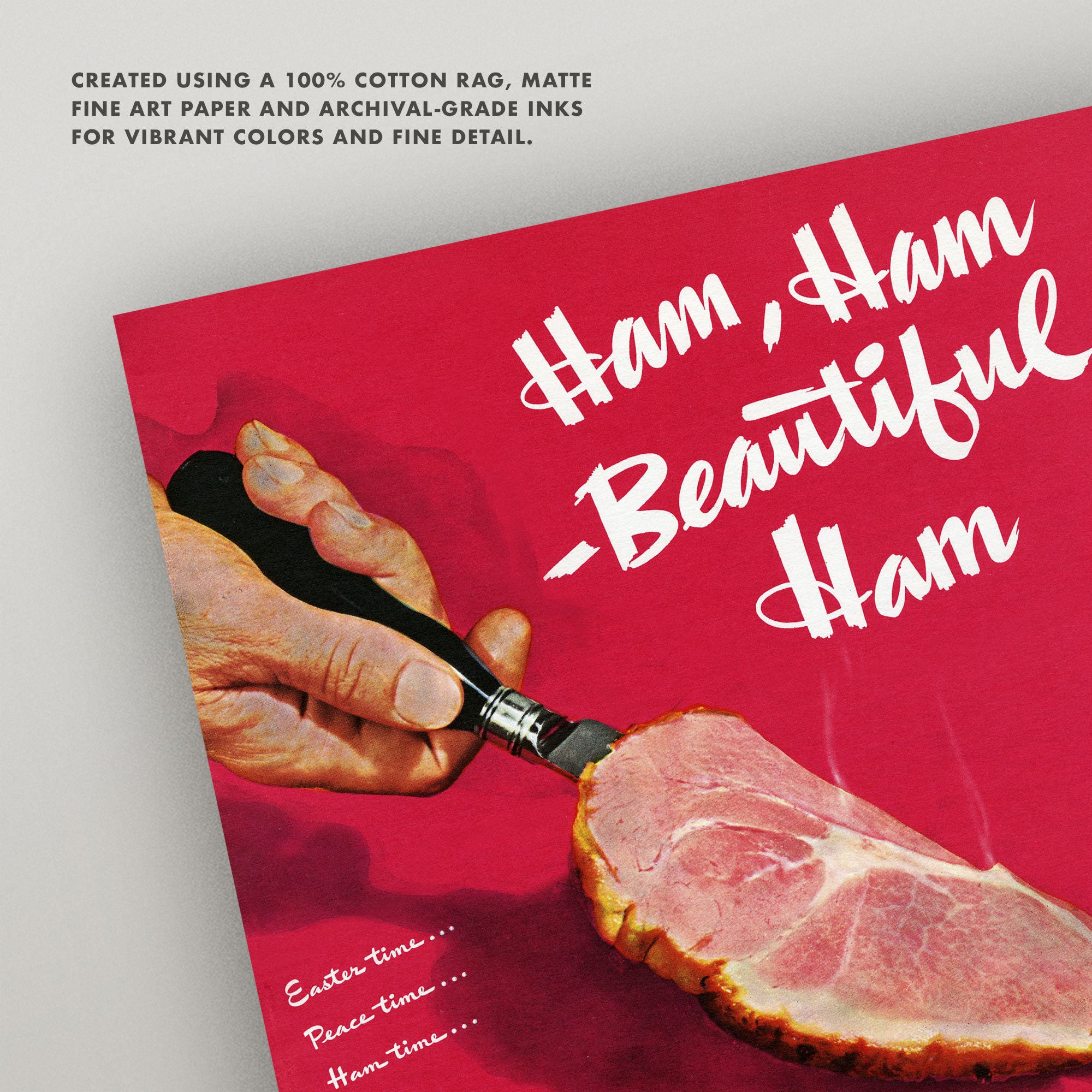 Ham Print Vintage Ham Ad 4 Sizes Fun Retro Art for a | Etsy