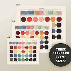Vintage French Color Chart • Antique Color Chart • 4 Sizes! • Oil Paint ...
