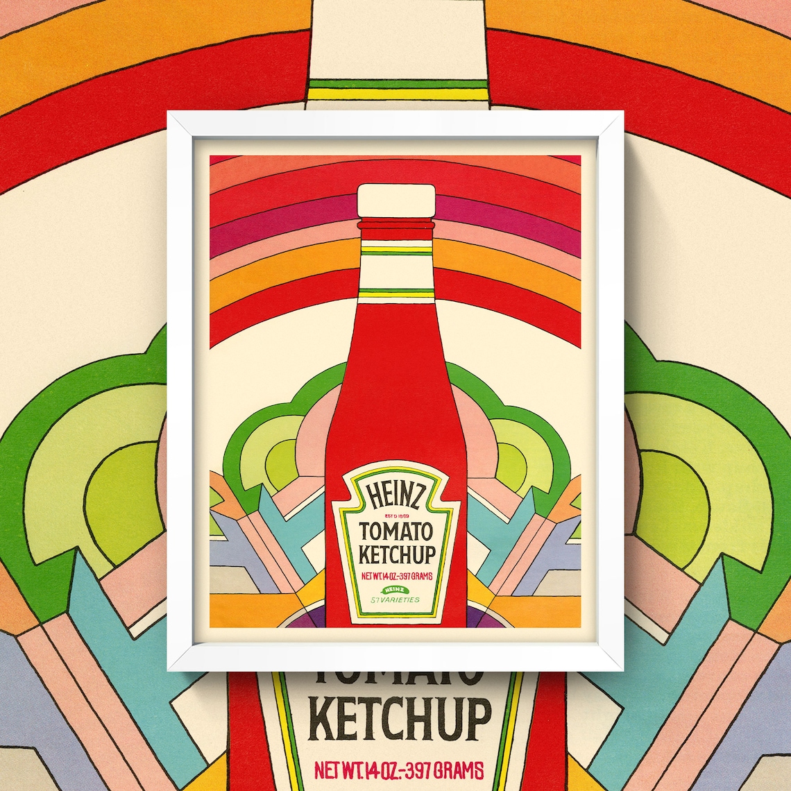 Ketchup Pop Art Print • 4 Sizes! • Vintage Kitchen Wall Art • Retro ...