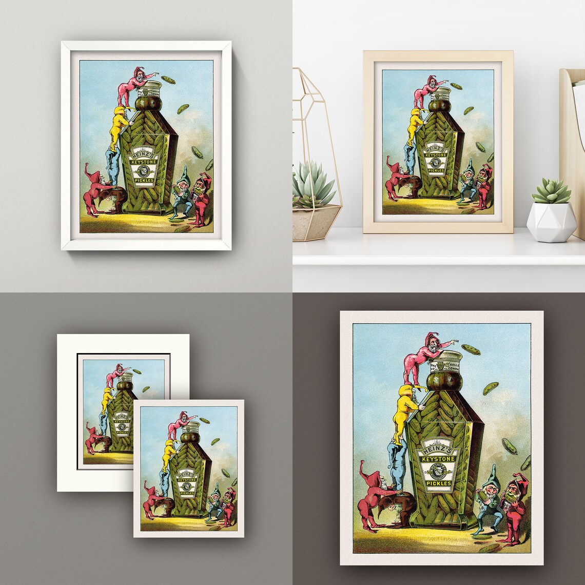 Vintage Heinz Pickle Ad Print • Mischievous Gnome Poster • Fantasy ...