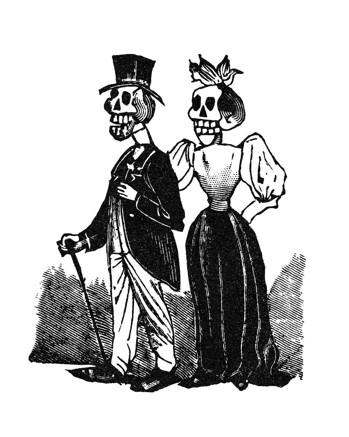 Skeleton Print Set Proposing and Marriage Diptych Set of 2 | Etsy