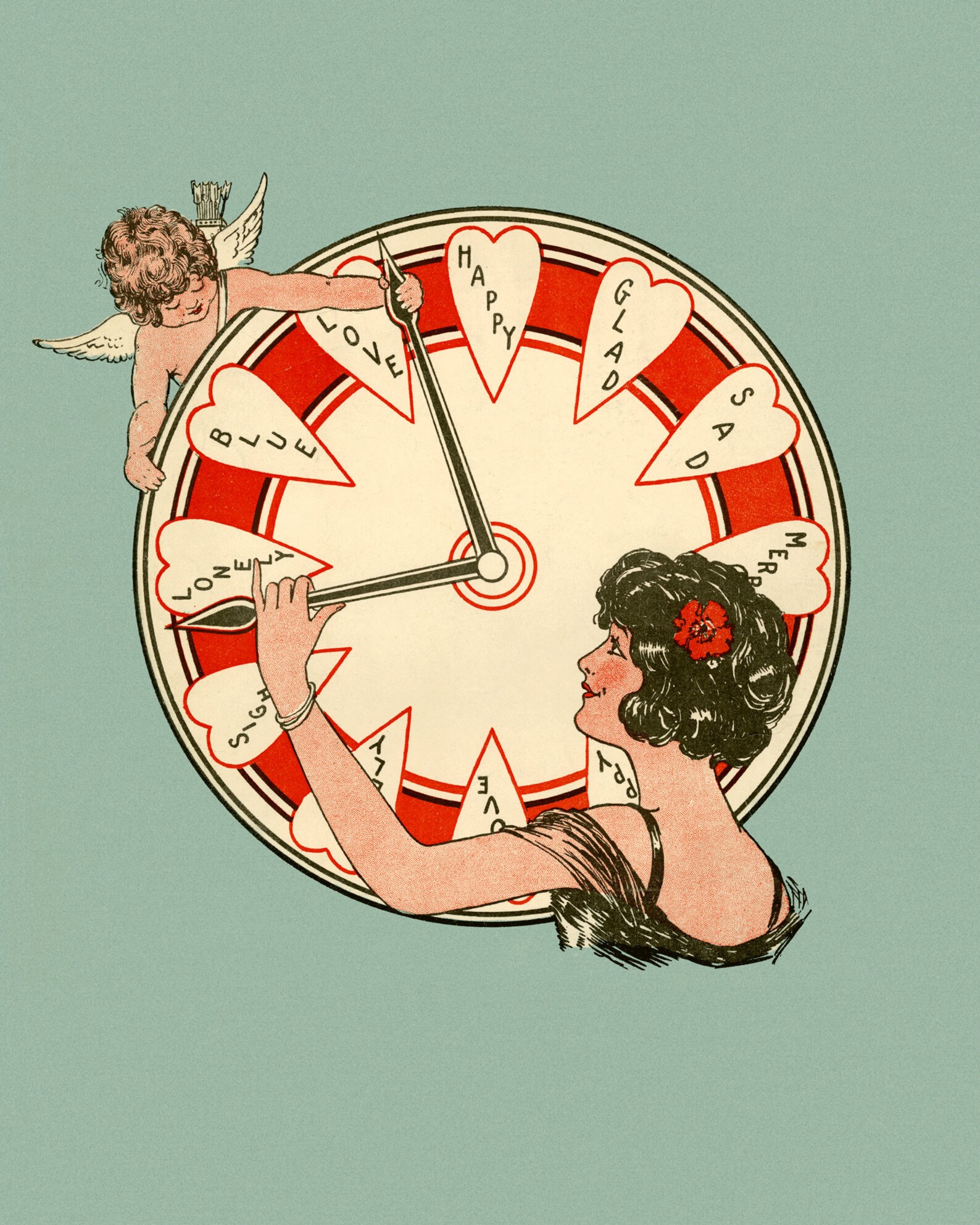 Spin the Wheel of Love! • Vintage Game Wheel / Love Clock • 8x10 Print ...