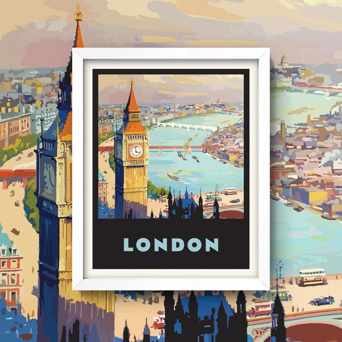 London Print Wall Art 3 Sizes: 8X10 9X12 12X16 Vintage - Etsy