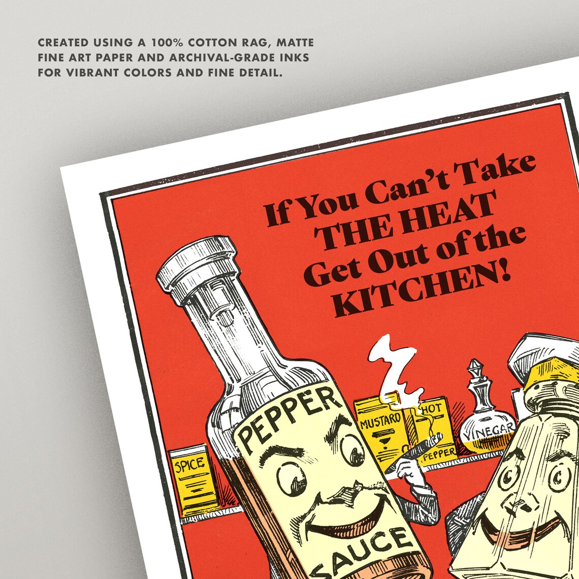 Spicy Kitchen Print Vintage Hot Sauce Wall Art 3 Sizes | Etsy