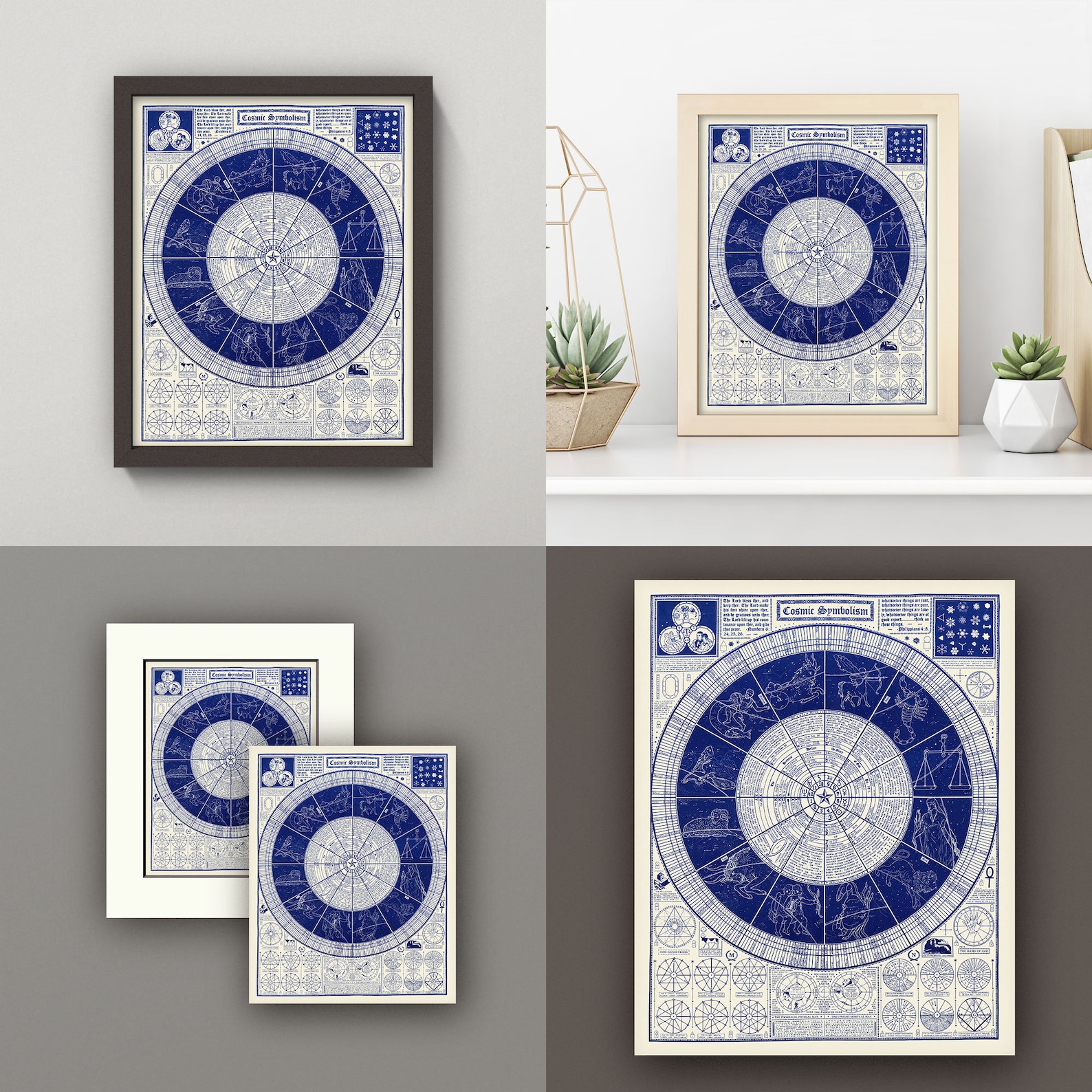 Vintage Astrology Poster • Cosmic Symbolism Print • 3 Sizes! • Zodiac ...