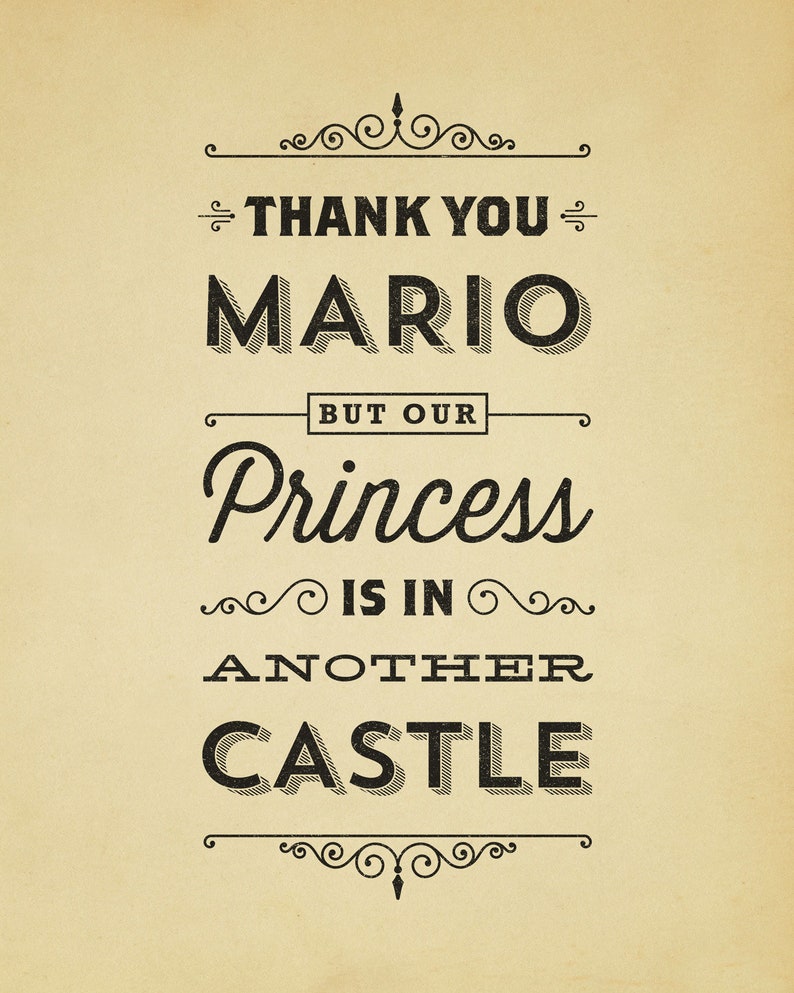 Super Mario Bros. Quote 8x10 Wall Art / Print High Quality - Etsy