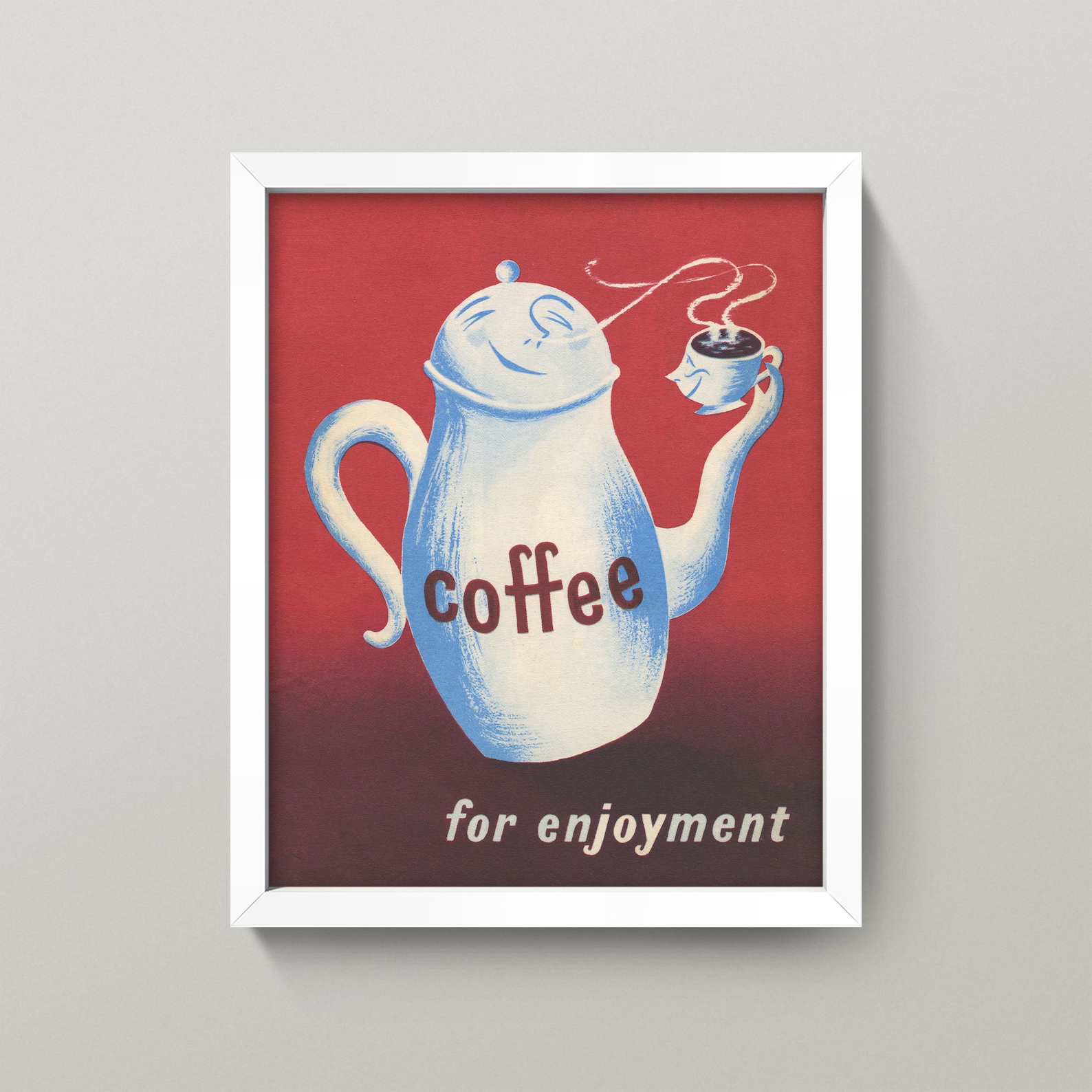 Vintage Coffee Print Retro coffee for Enjoyment | Etsy