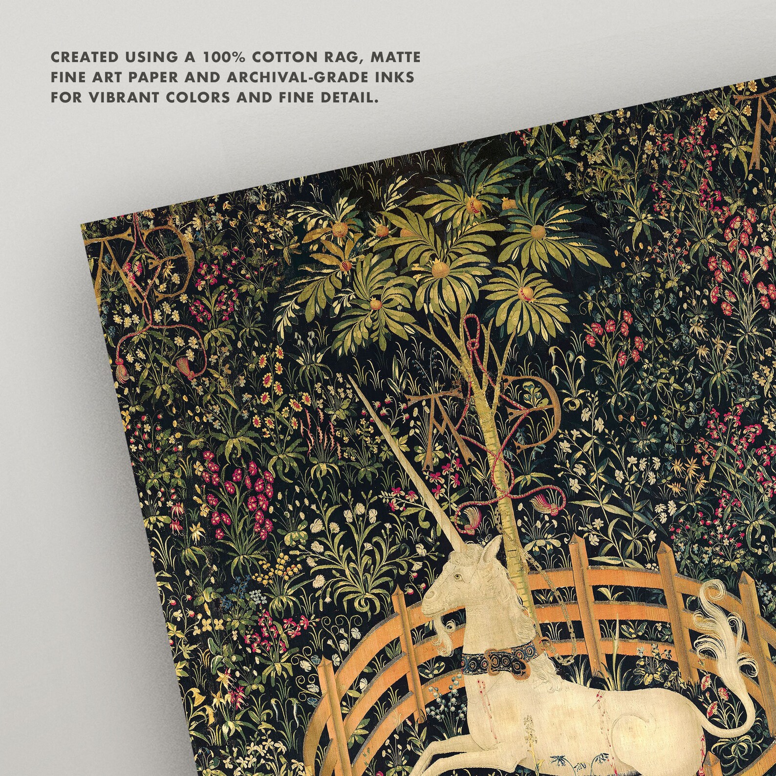 Antique Unicorn Painting 3 Sizes Vintage Tapestry of a | Etsy