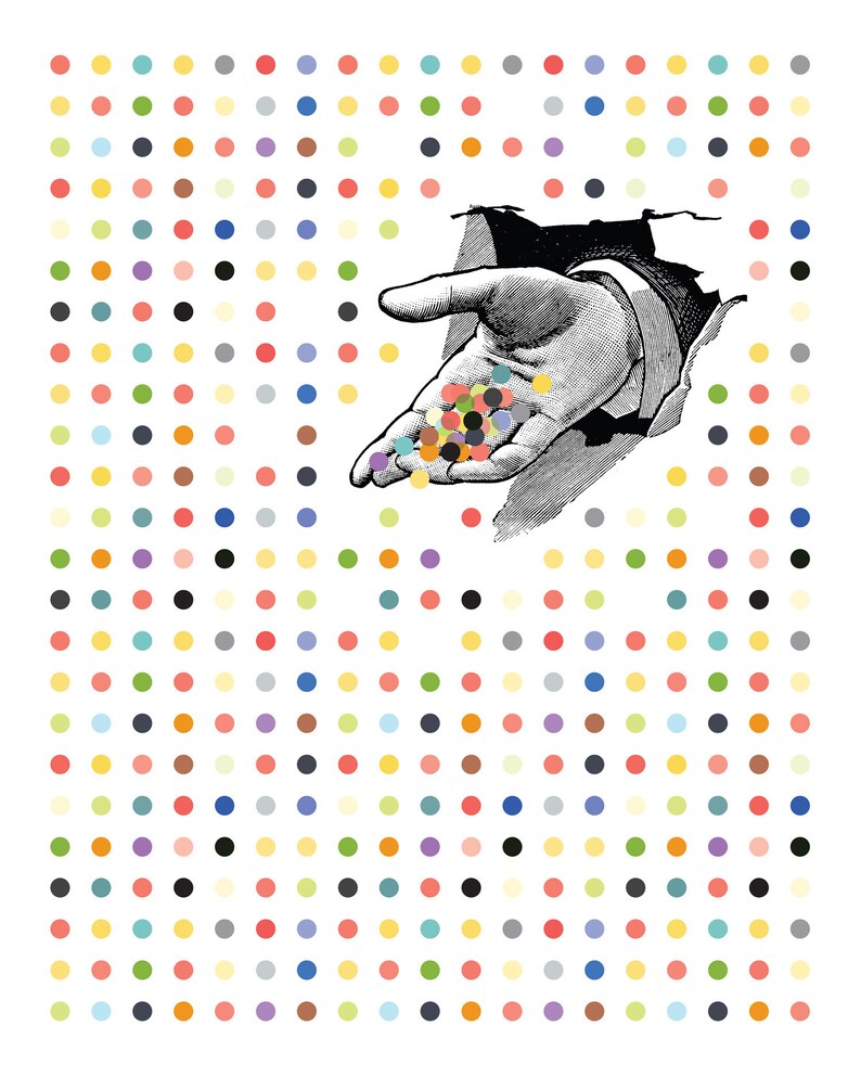 Confetti Print Retro Confetti Collage Wall Art 3 Sizes - Etsy