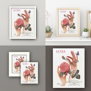 Vintage Cutex Nail Polish Ad Print • 1930s Bathroom Art • 4 Sizes ...