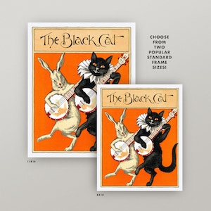 Black Cat Wall Art - Vintage Sheet Music • 2 Sizes! 8X10 & 11X14 • High ...