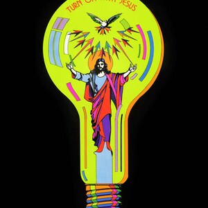 Groovy Jesus Light Bulb Print • Wall Art • High Quality Giclée Print - Etsy