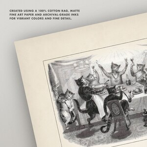 Cat Dinner Party Print • 8x10 Wall Art • High Quality Giclée Print ...
